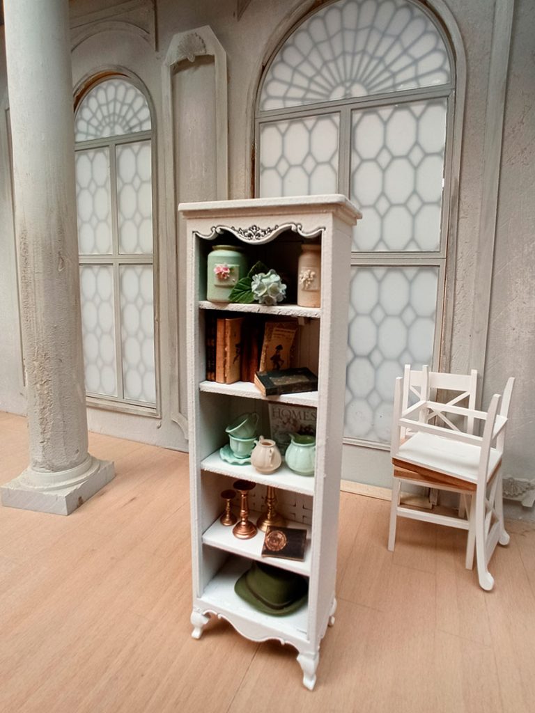 Kit miniatura librería pequeña - un cuerpo - escala 1:12 - casa muñecas