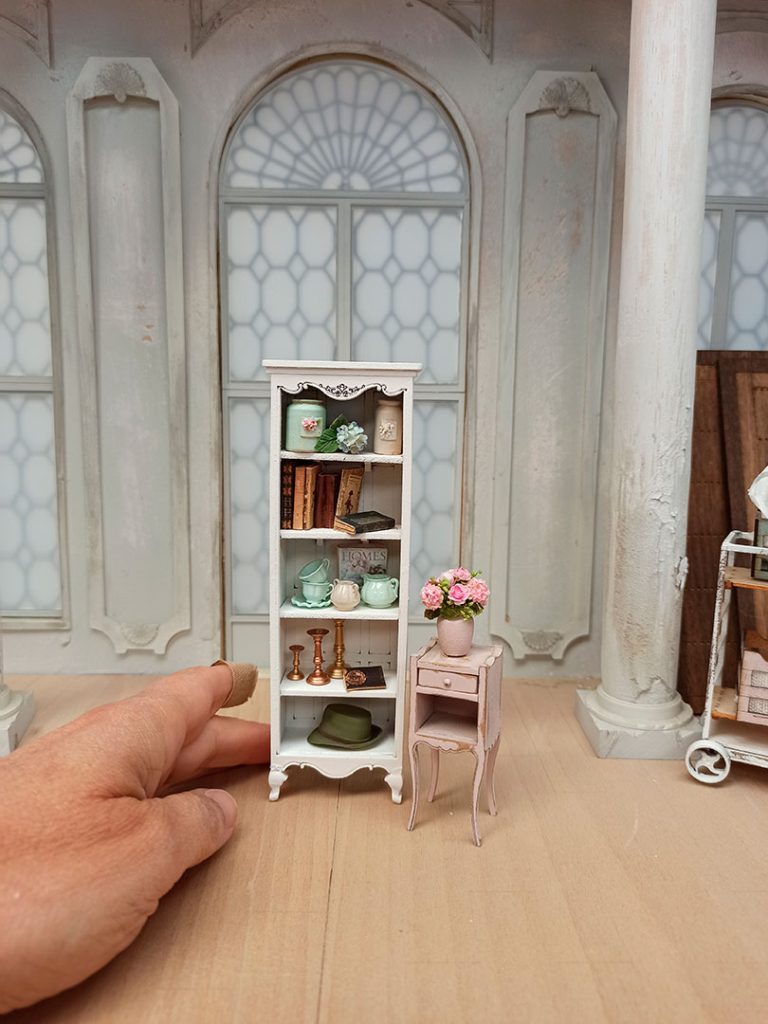 Kit miniatura librería pequeña - un cuerpo - escala 1:12 - casa muñecas